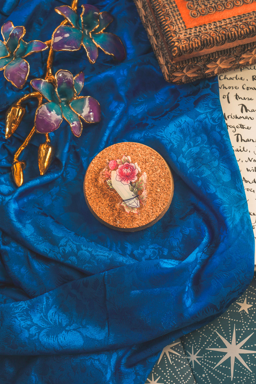 Moonstone Crystal Acrylic Pin – bonesandgardens